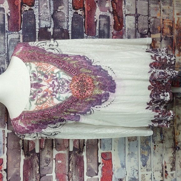 Reba | Tops | Reba Embellished Long Sleeve Top | Poshmark